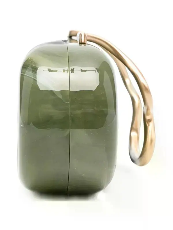 Cult Gaia Ilaria Marble-effect Sculptural Clutch Bag - Green