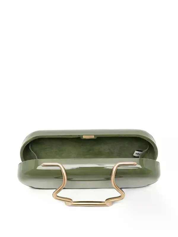 Cult Gaia Ilaria Marble-effect Sculptural Clutch Bag - Green