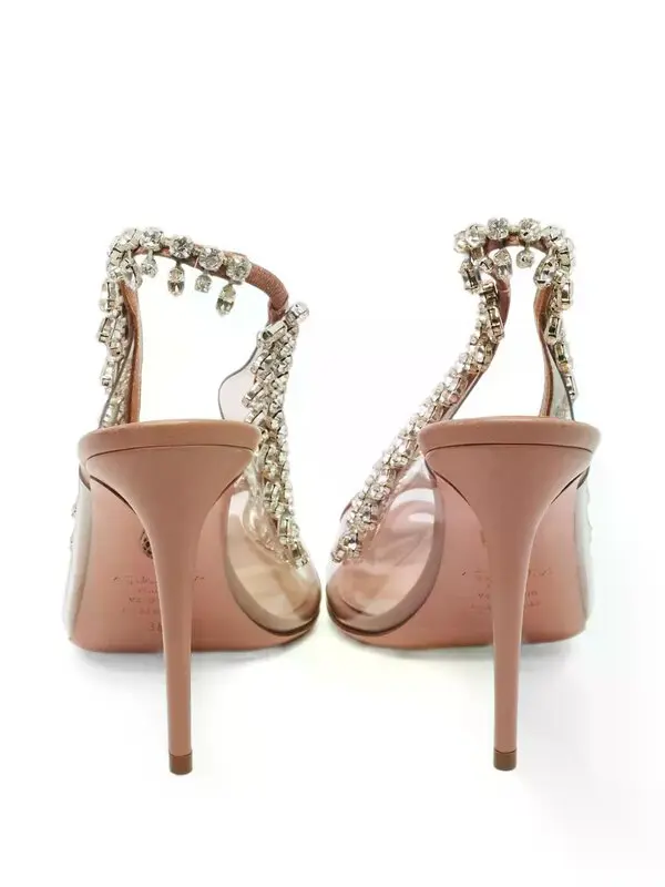 AQUAZZURA Temptation Crystal-embellished Slingback Sandals