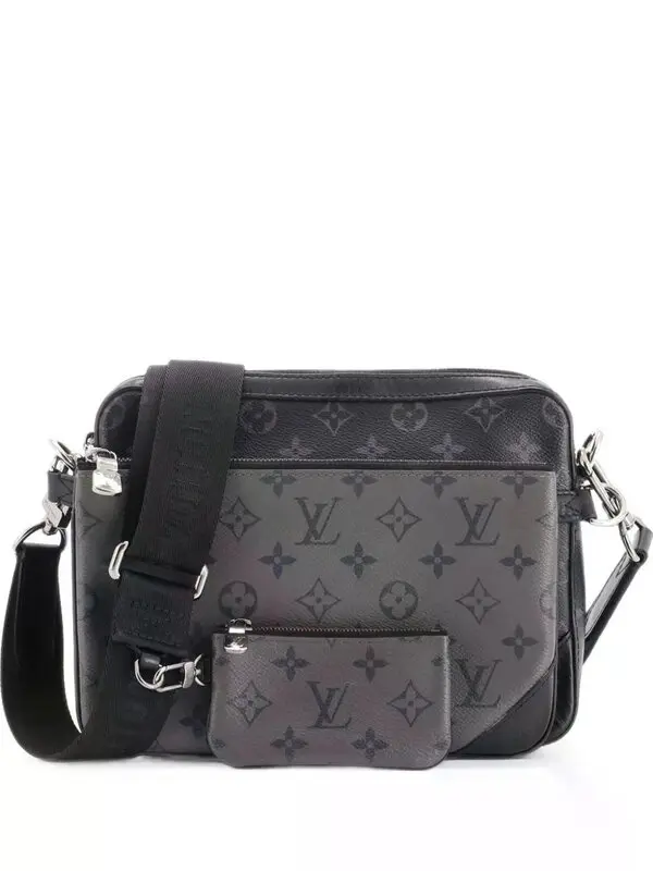 LOUIS VUITTON Trio Messenger Bag Reverse Monogram Eclipse Canvas Crossbody Bag