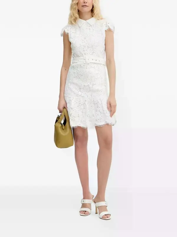 SILVIAN HEACH Belted Lace Mini Dress