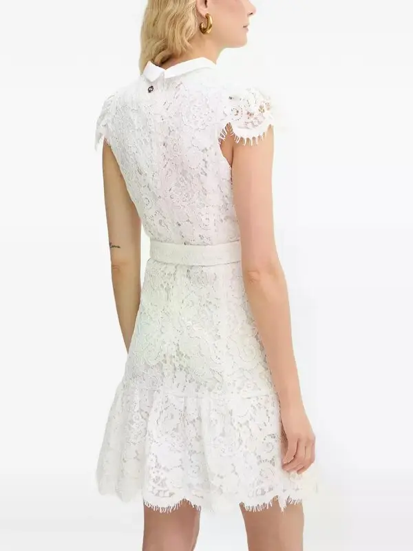 SILVIAN HEACH Belted Lace Mini Dress