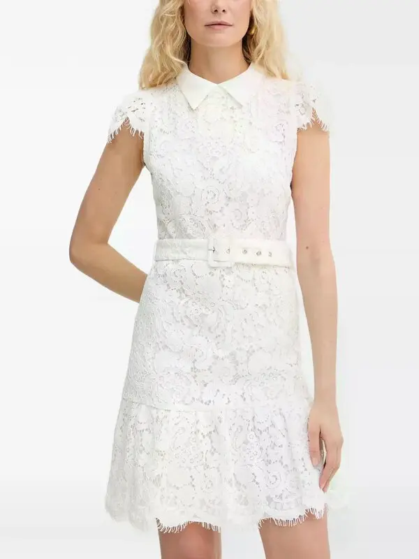 SILVIAN HEACH Belted Lace Mini Dress - White