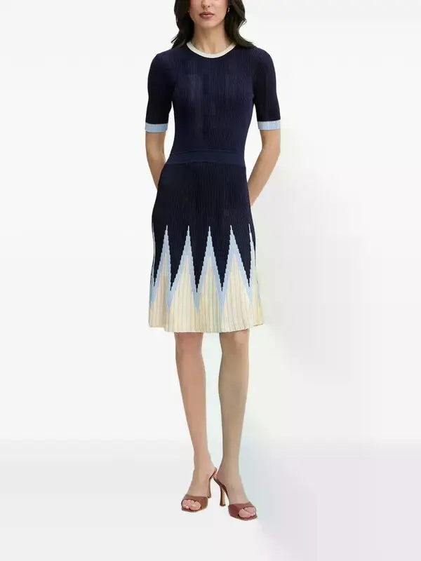 SILVIAN HEACH Chevron-pattern Ribbed-knit Mini Dress