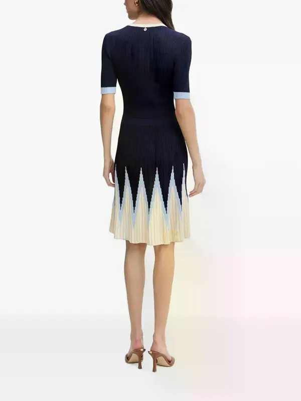 SILVIAN HEACH Chevron-pattern Ribbed-knit Mini Dress