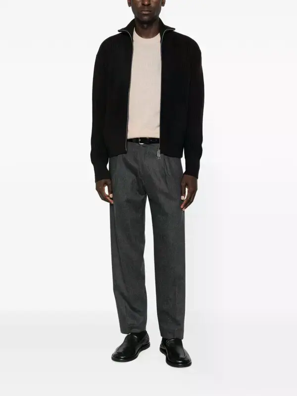 PAOLO PECORA Ribbed-knit Zip-up Sweater