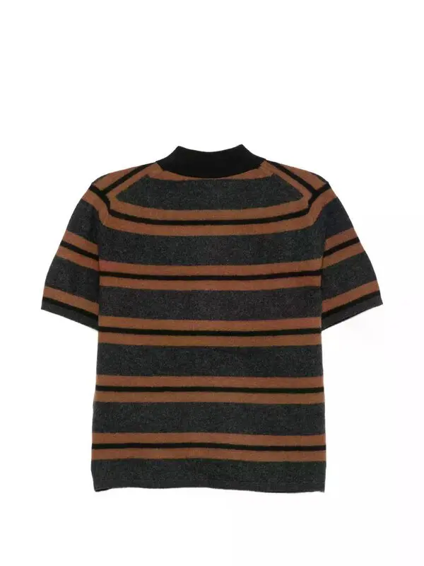 SEMICOUTURE Striped Zip-up Polo Shirt