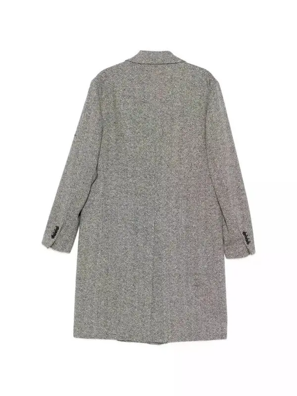 LARDINI Herringbone Double-breasted Coat