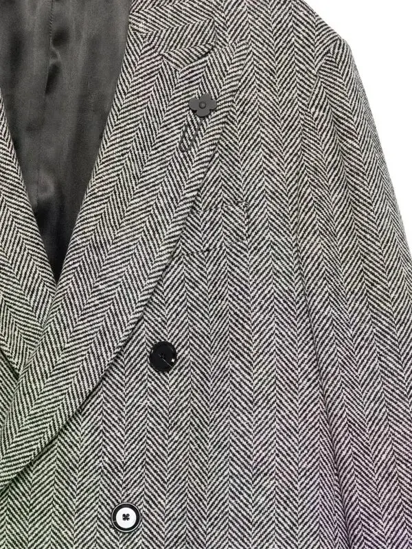 LARDINI Herringbone Double-breasted Coat