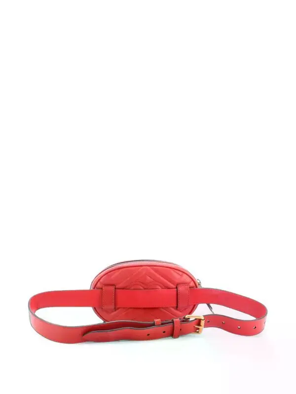 Gucci Gg Marmont Matelasse Leather Belt Bag - Red