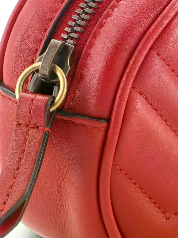 Gucci Gg Marmont Matelasse Leather Belt Bag - Red