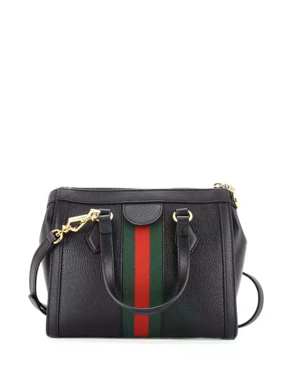 Gucci Ophidia Top Handle Tote Leather Small Satchel - Black