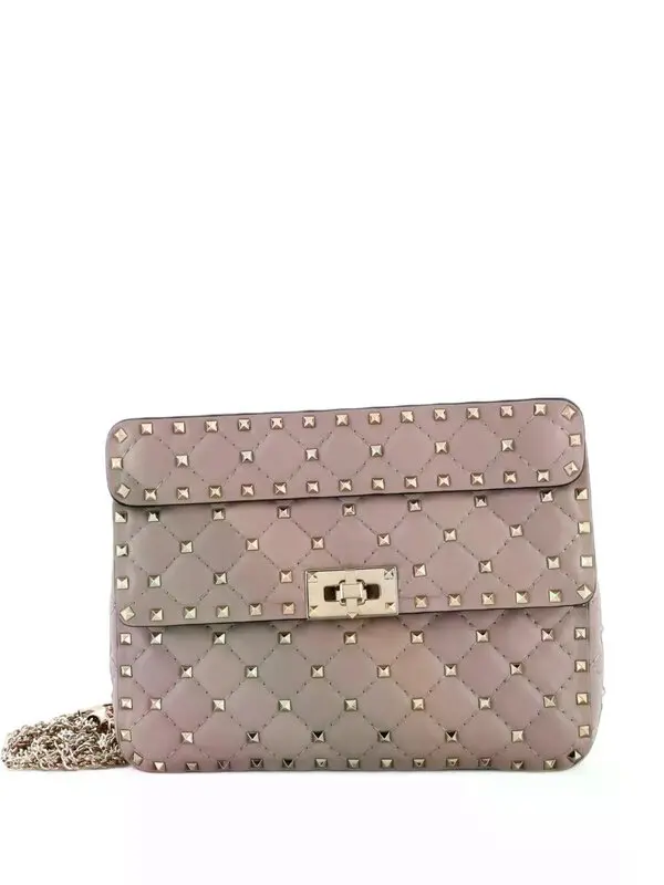 Valentino Garavani Rockstud Spike.up Flap Bag Quilted Leather Medium Shoulder Bag - Pink