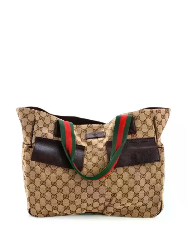 Gucci Gg Canvas Web Handle Medium Tote Bag