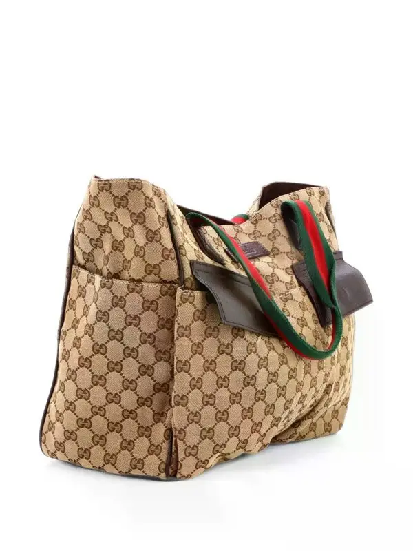 Gucci Gg Canvas Web Handle Medium Tote Bag