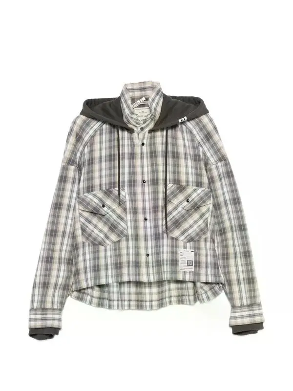 Mihara Yasuhiro Check-pattern Hooded Shirt