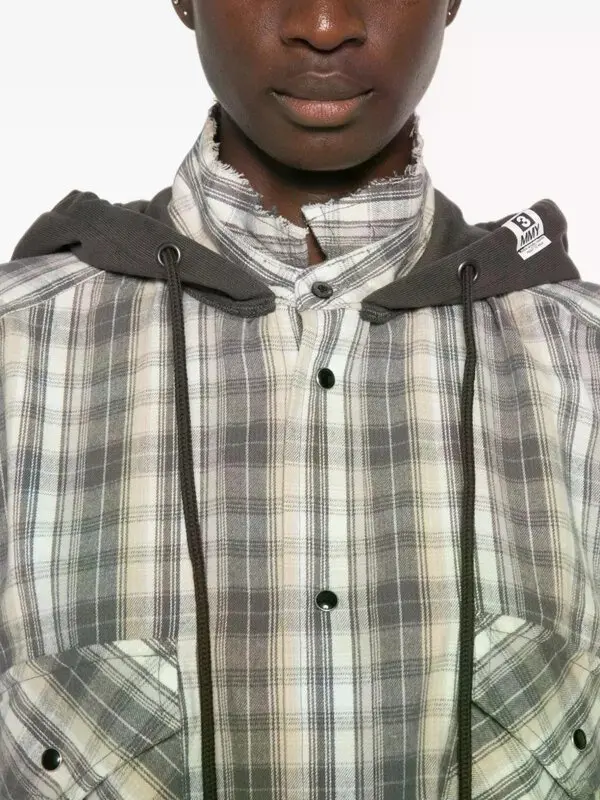 Mihara Yasuhiro Check-pattern Hooded Shirt