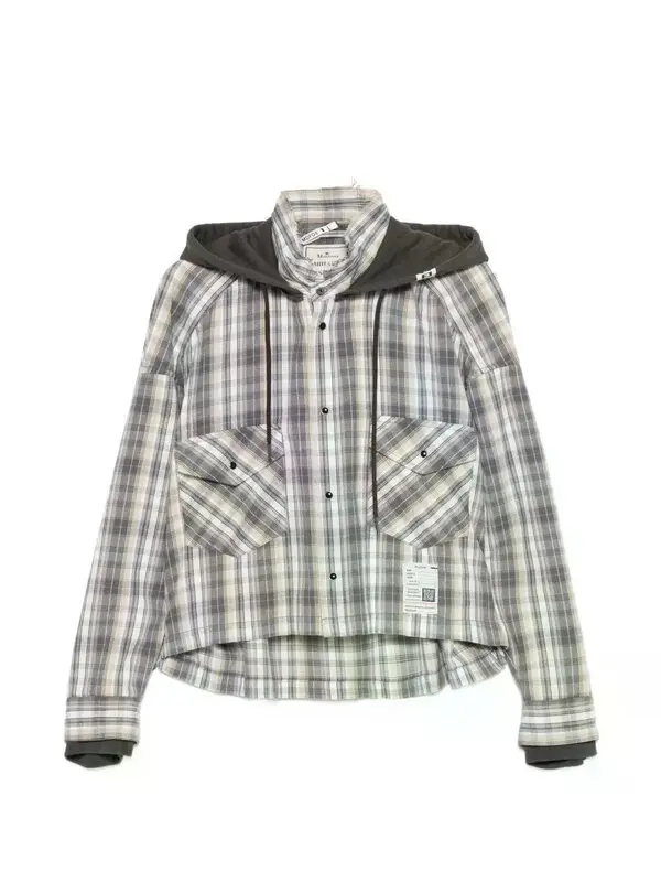 Mihara Yasuhiro Check-pattern Hooded Shirt