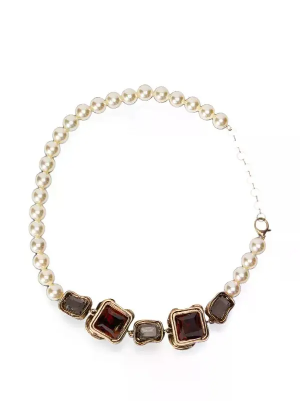 Max Mara Afresia Bead-embellished Crystal-embellished Necklace