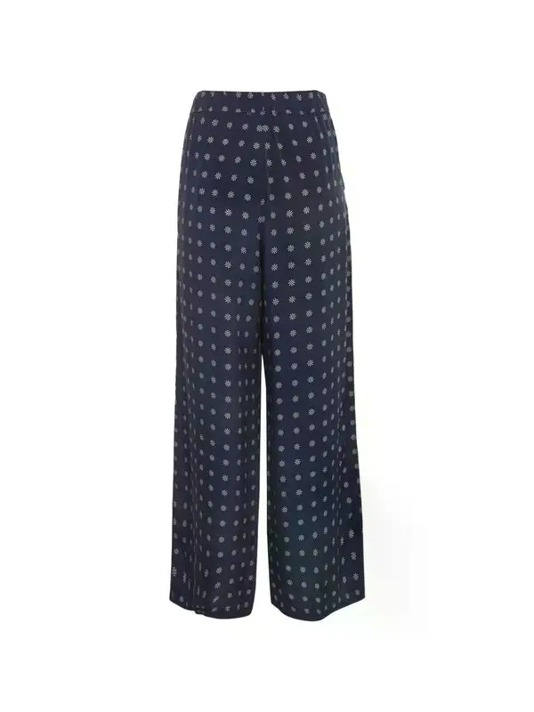 Max Mara Motif-print Silk Trousers - Blue