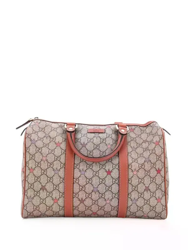 Gucci Joy Boston Bag Limited Edition Gg Coated Canvas Medium Satchel - Brown