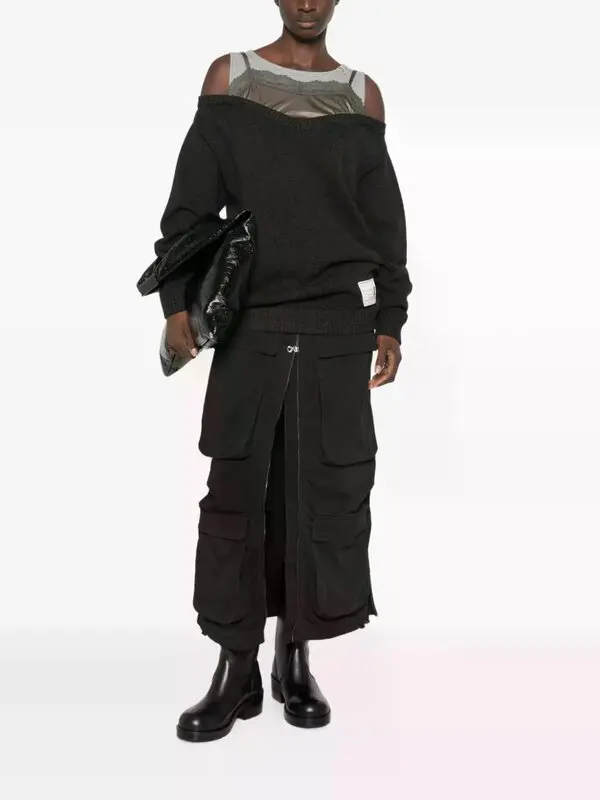 Mihara Yasuhiro Layered Off-shoulder Sweater