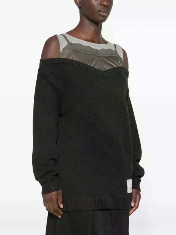 Mihara Yasuhiro Layered Off-shoulder Sweater