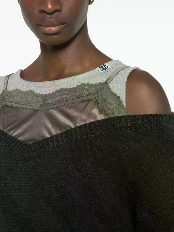 Mihara Yasuhiro Layered Off-shoulder Sweater