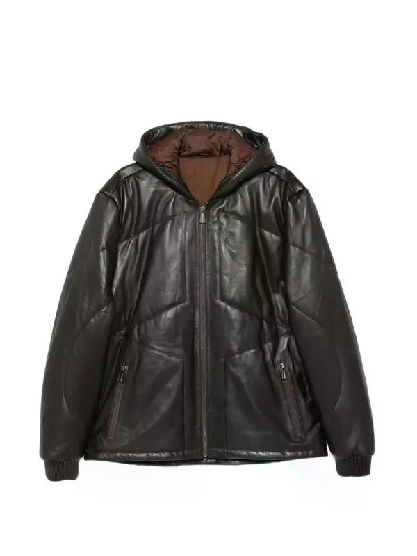 SERGIO MORETTI FIRENZE Quilted Hooded Jacket - Brown