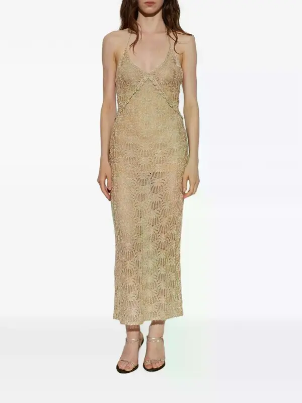 LoveShackFancy Vreya Crochet-knit Midi Dress