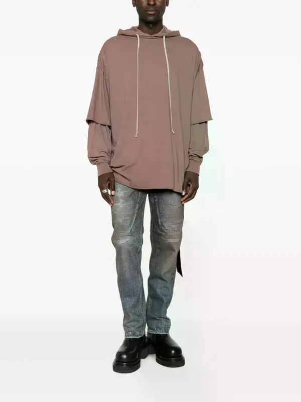Rick Owens Tommy Hustler Double-layer Hoodie - Brown