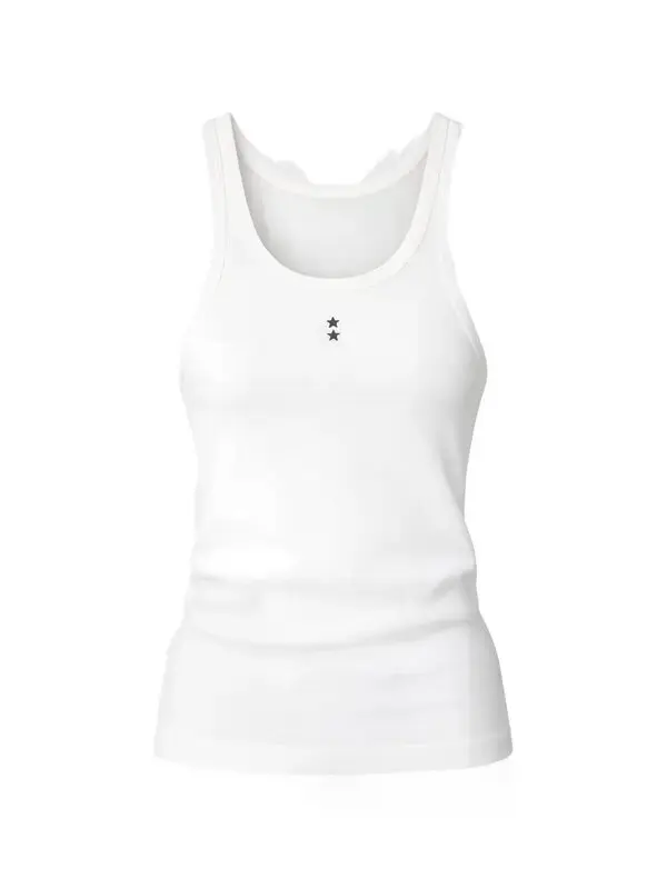 ICON DENIM LOS ANGELES Emily Ribbed Star-motif Tank Top - White