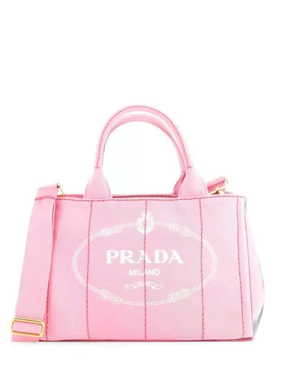Prada Canapa Convertible Canvas Mini Tote Bag