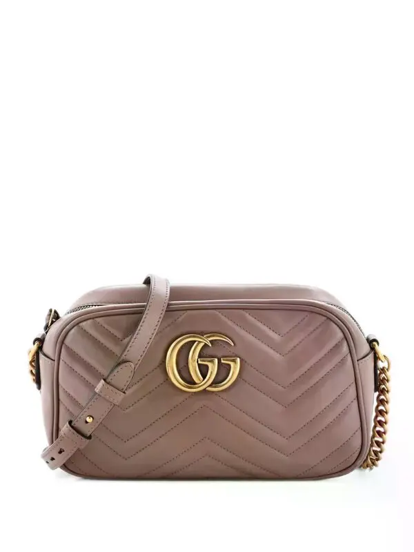 Gucci Gg Marmont Shoulder Bag Matelasse Leather Small Crossbody Bag - Neutrals