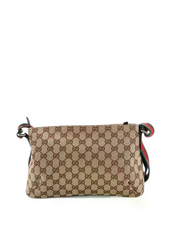 Gucci Web Strap Messenger Bag Gg Canvas Small Crossbody Bag