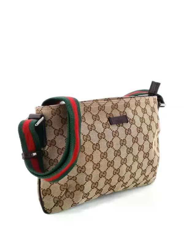 Gucci Web Strap Messenger Bag Gg Canvas Small Crossbody Bag