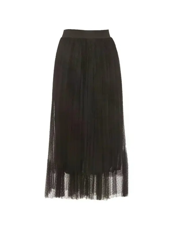 Maje Polka-dot Pleated Midi Skirt - Black