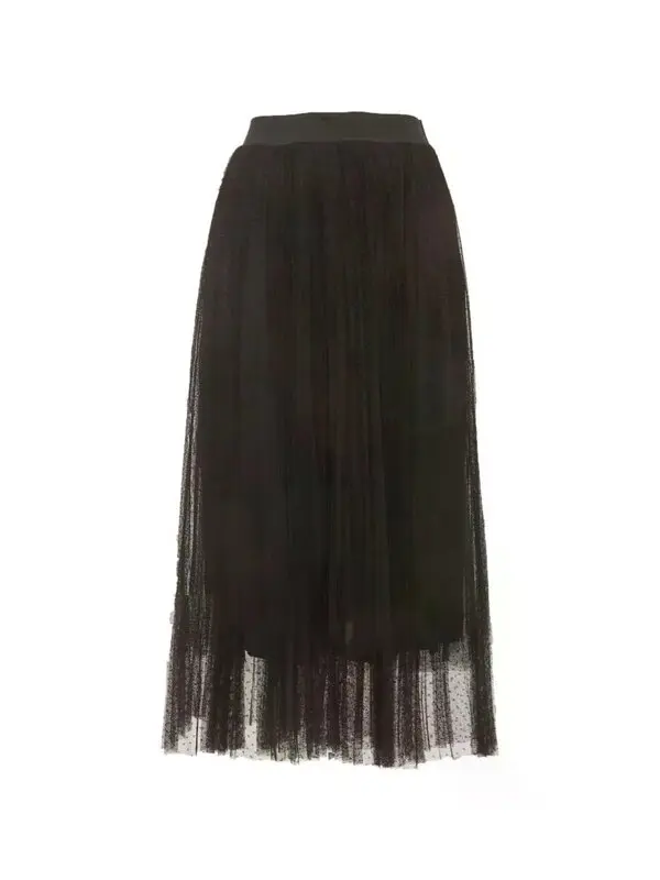 Maje Polka-dot Pleated Midi Skirt