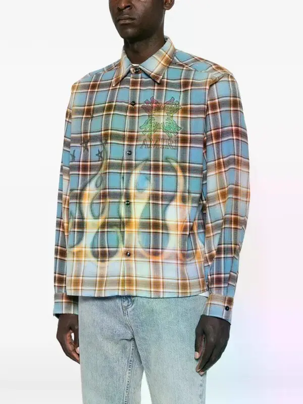 Amiri Ma Quad Flames Flannel Shirt
