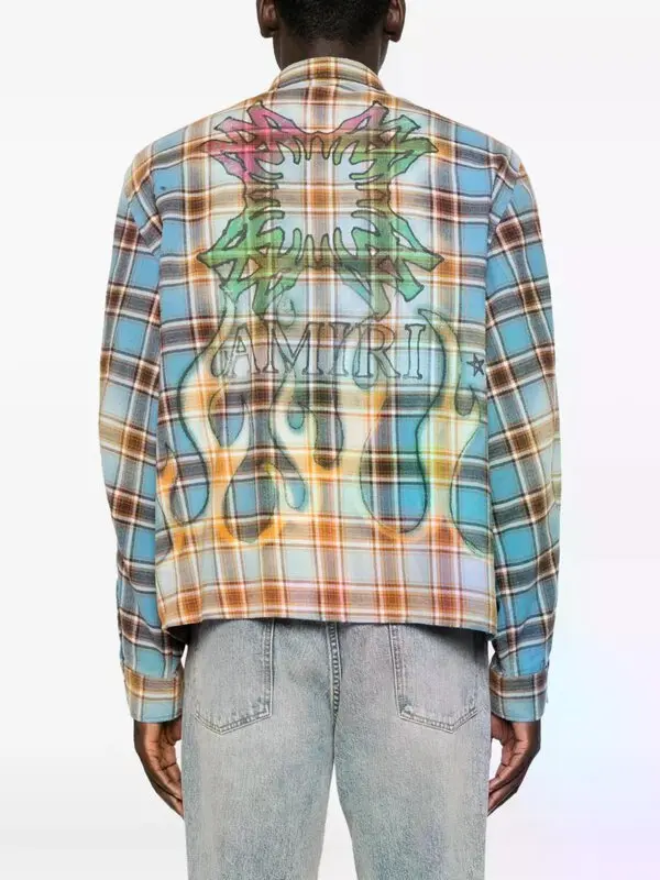 Amiri Ma Quad Flames Flannel Shirt
