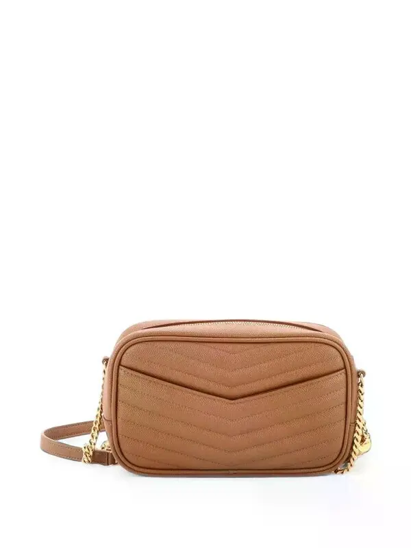 Saint Laurent Lou Camera Bag Matelasse Chevron Leather Mini Crossbody Bag - Brown