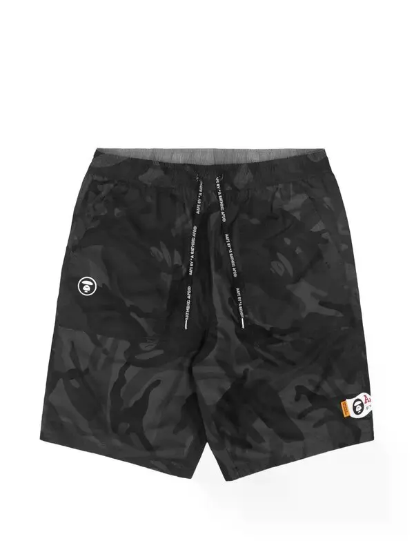 AAPE BY *A BATHING APE Moonface-embroidered Reversible Track Shorts