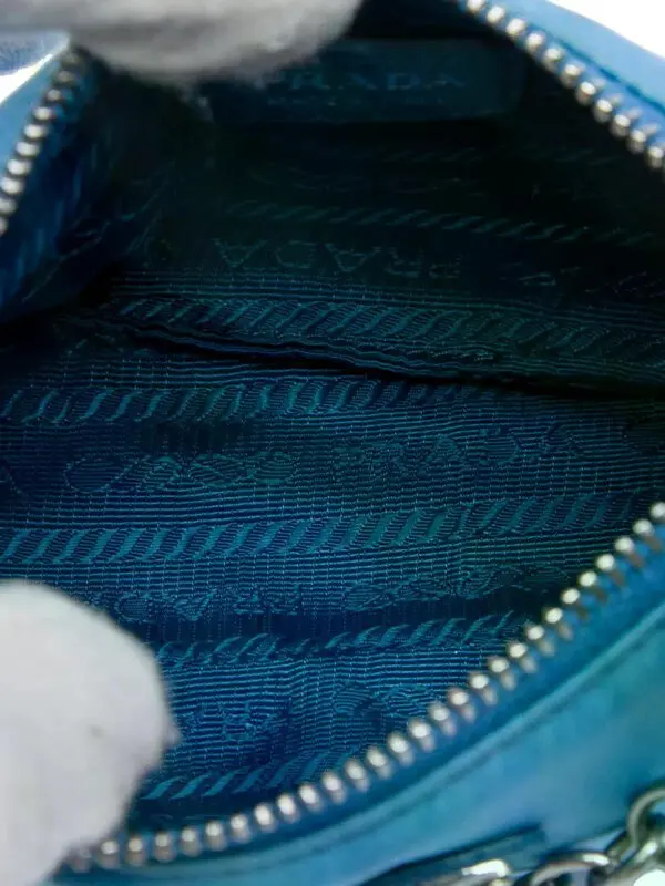 Prada Re Edition 2005 Saffiano Trimmed Tessuto Mini Satchel - Blue