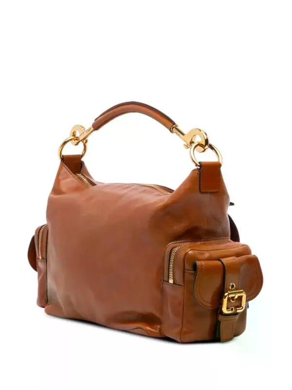 Chloé 2002-2026 Medium Shiny Calfskin Camera Bag Satchel - Brown