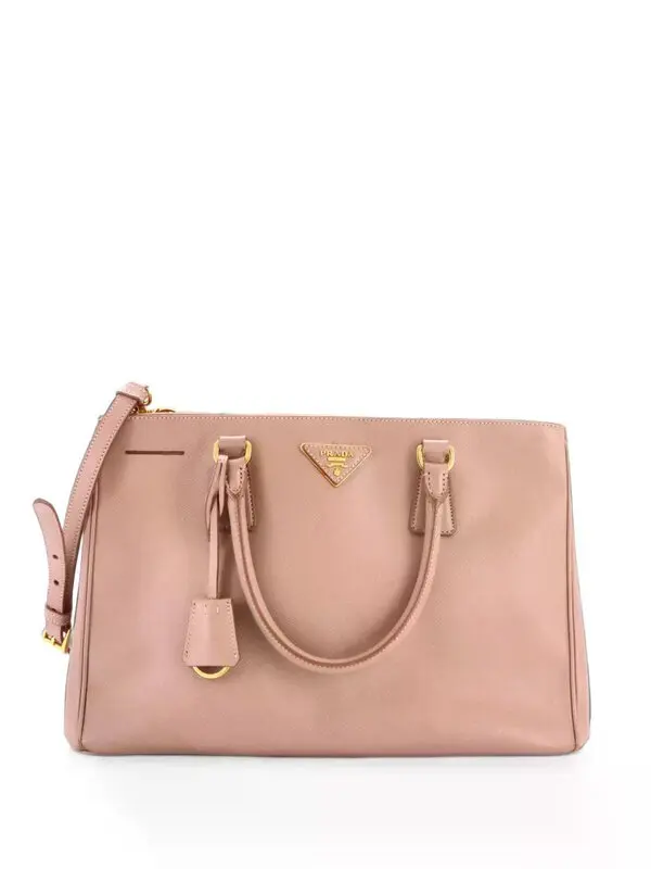 Prada Double Zip Lux Saffiano Leather Medium Tote Bag