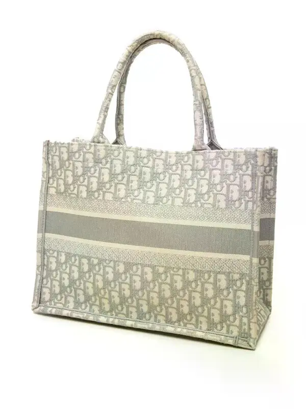 Dior 2019 Medium Oblique Embroidered Canvas Book Tote Bag