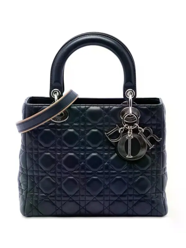 Dior 2010 Medium Lambskin Cannage Lady Satchel