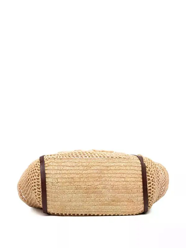 Chloé 2026 Small Raffia Embroidered Logo Iconic Tote Satchel