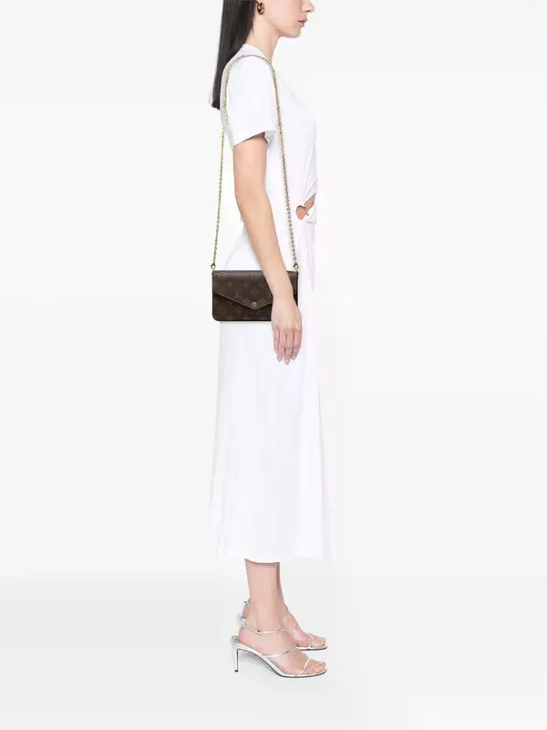 LOUIS VUITTON 2010-2026 Monogram Pochette Felicie Crossbody Bag - Brown