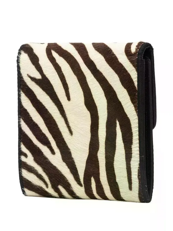Dior 1999 Pony Hair Zebra Print Malice Wallet Small Wallets - Brown